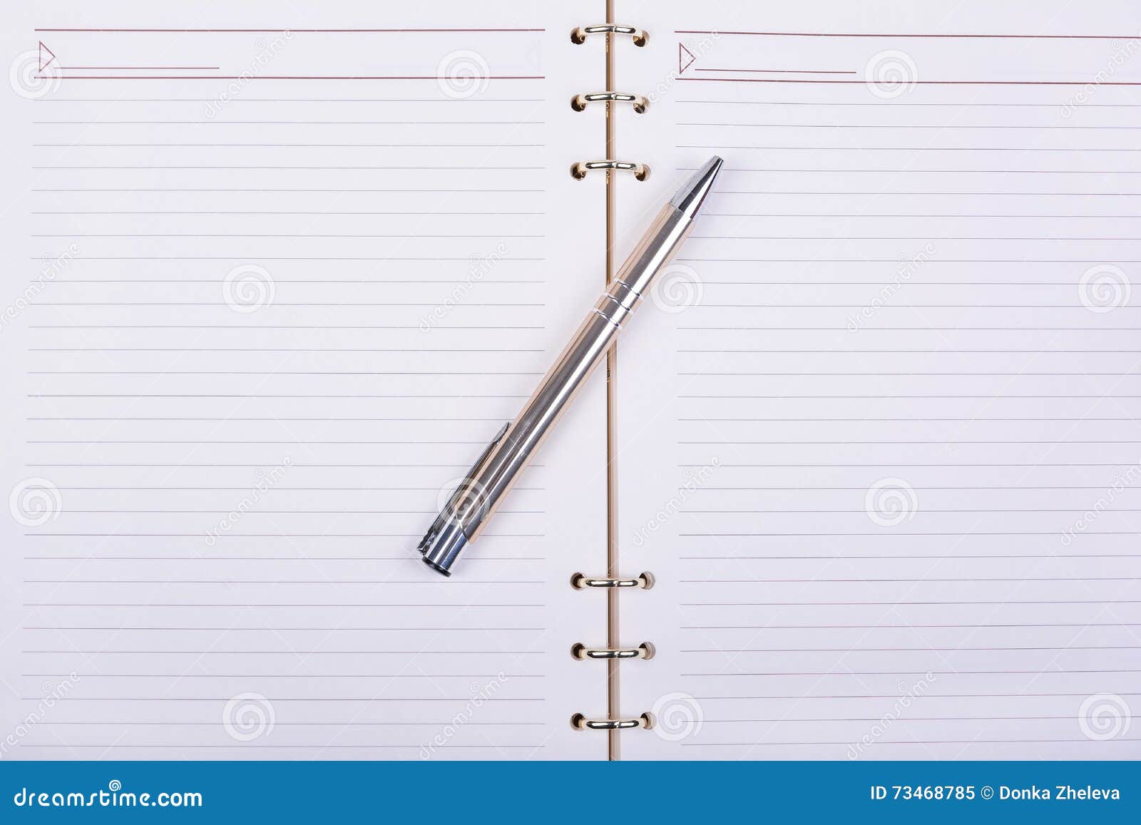 Ball Pen on Blank Notebook Sheet Stock Image - Image of memo ...