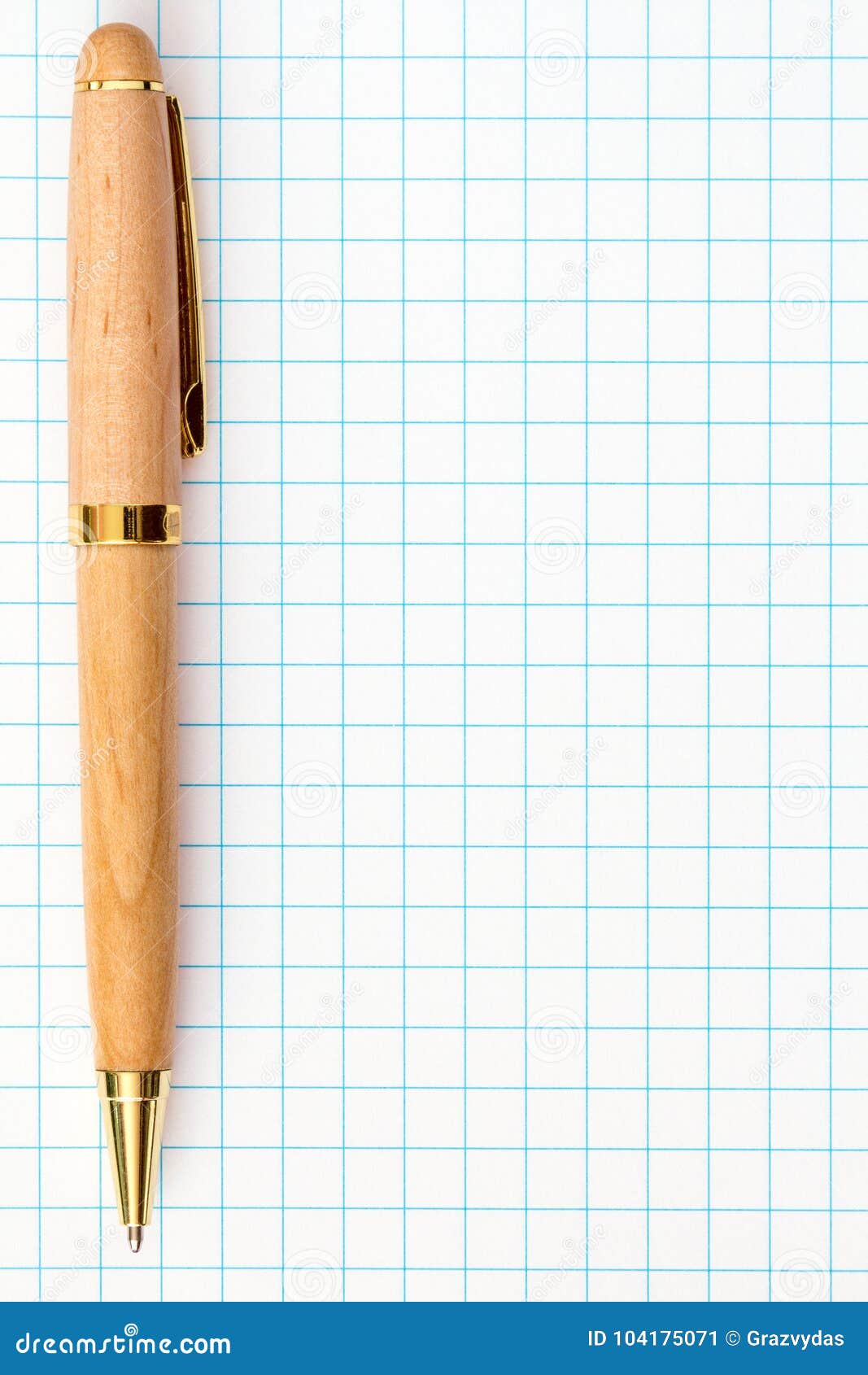 Ball Pen on Squared Paper Background Stock Image - Image of paper ...