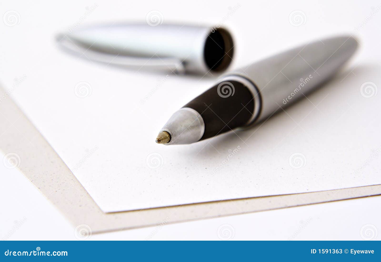 Ball-point Pen on Blank Papers Stock Image - Image of edge, loveletter ...