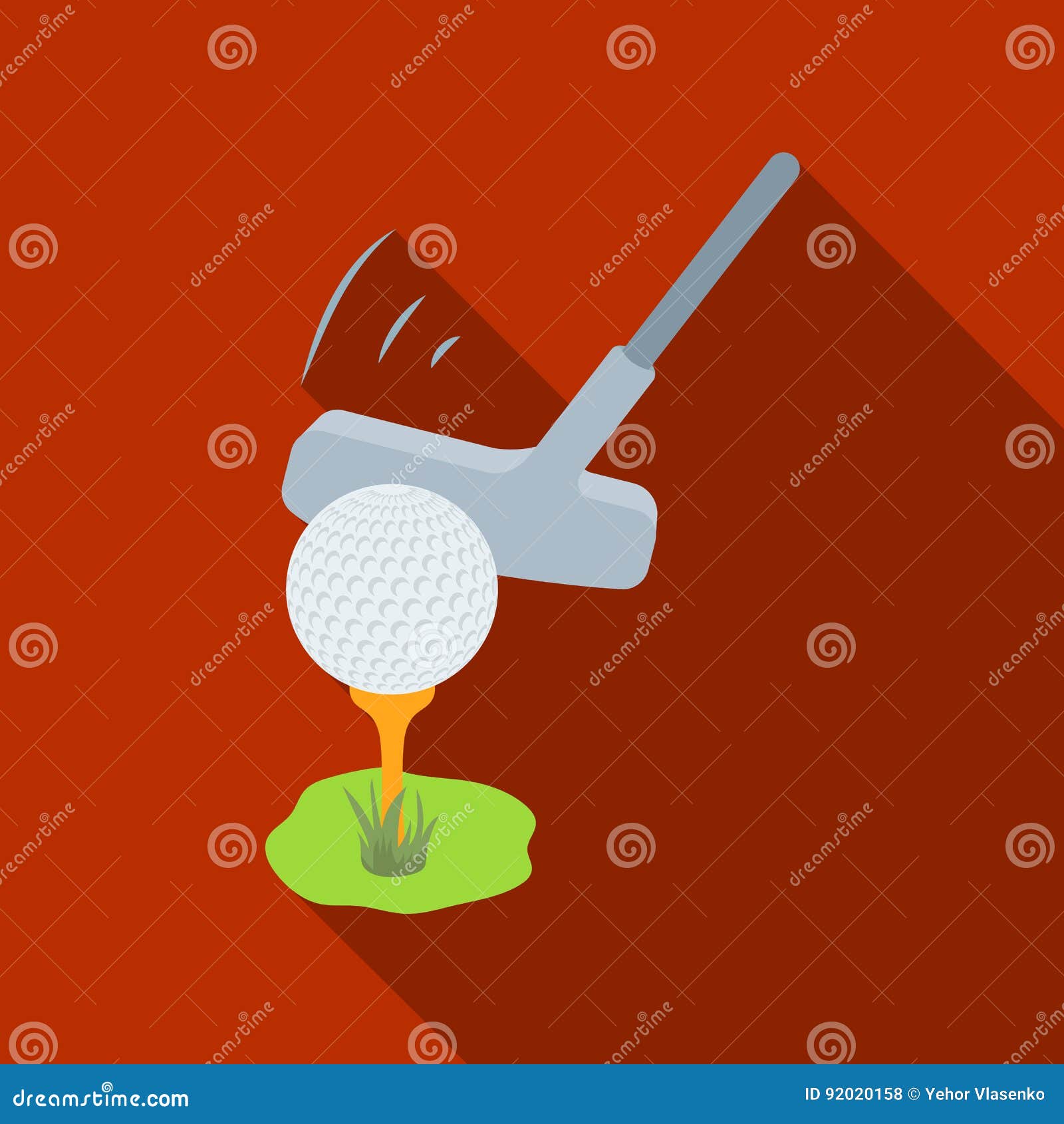 Ball and Putter for Golf.Golf Club Single Icon in Flat Style Vector ... Ball and Putter for Golf.Golf Club Single Icon in Flat Style Vector ...
