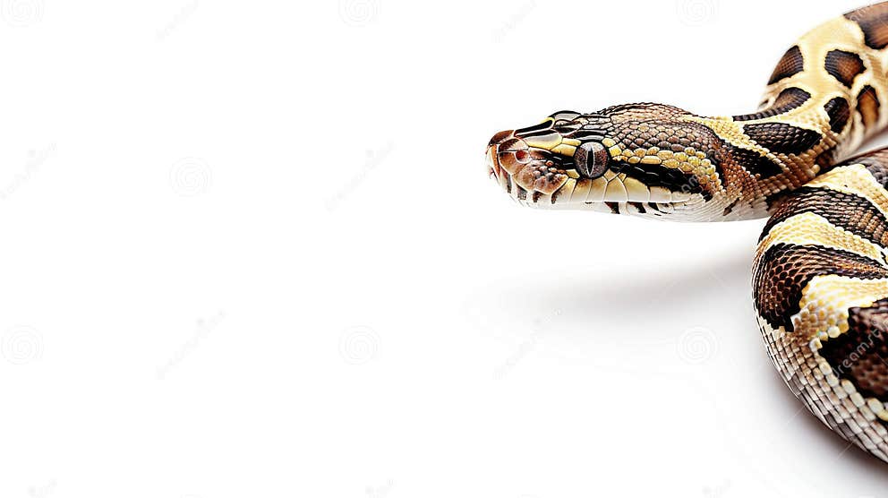 A Ball Python Against a Pristine White Background, Showcasing Its ...