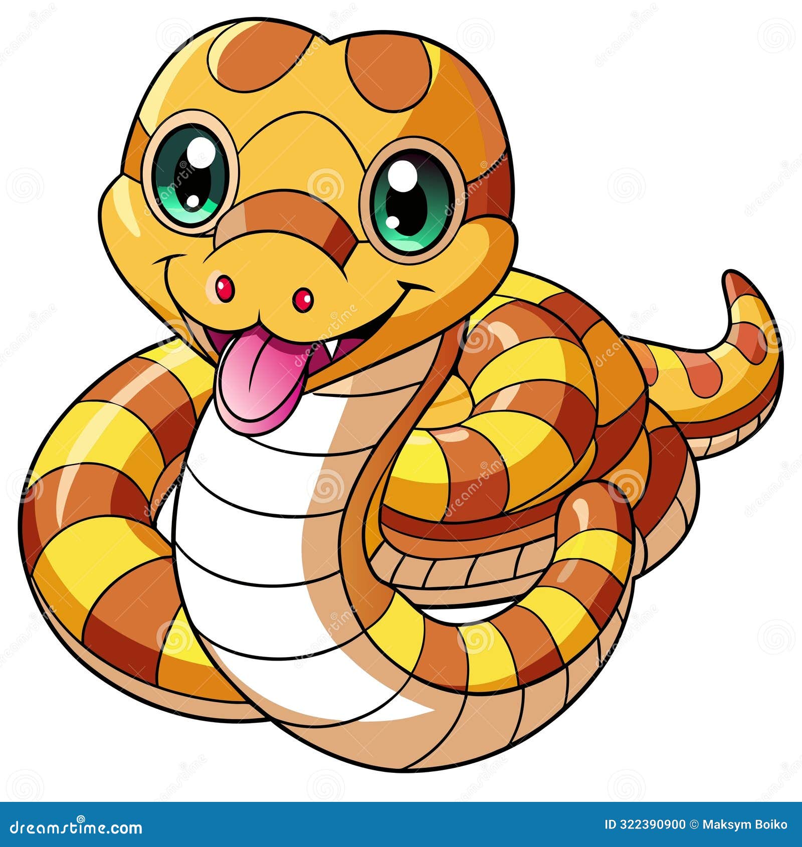 Ball Python Angry Vector Kawaii Stock Vector - Illustration of design ...