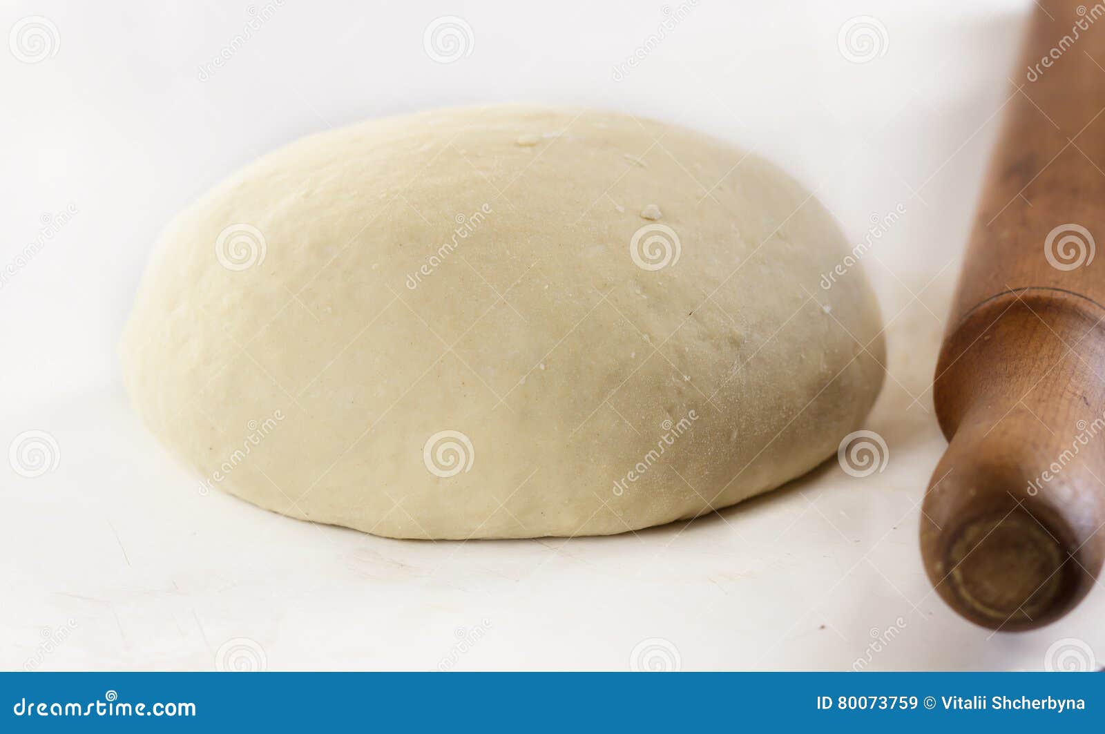 Ball of Raw Dough Over White Background Stock Image - Image of kitchen ...