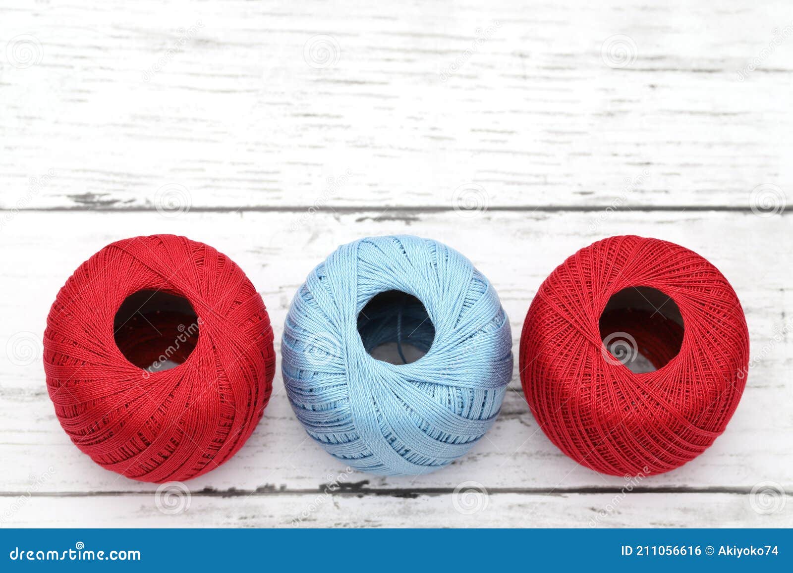 Ball of Red and Blue Thread Stock Photo - Image of cotton, asian: 211056616