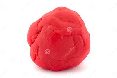 Ball of Red Play Dough on White Stock Photo - Image of plasticine ...
