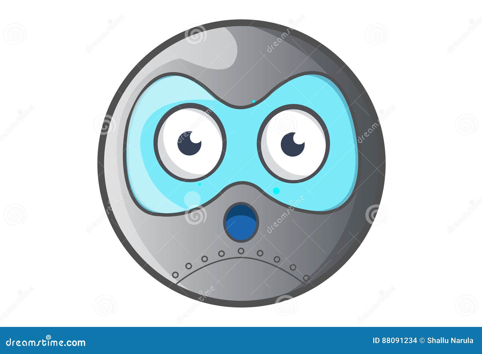 Ball Robot Shocked. stock illustration. Illustration of robots - 88091234