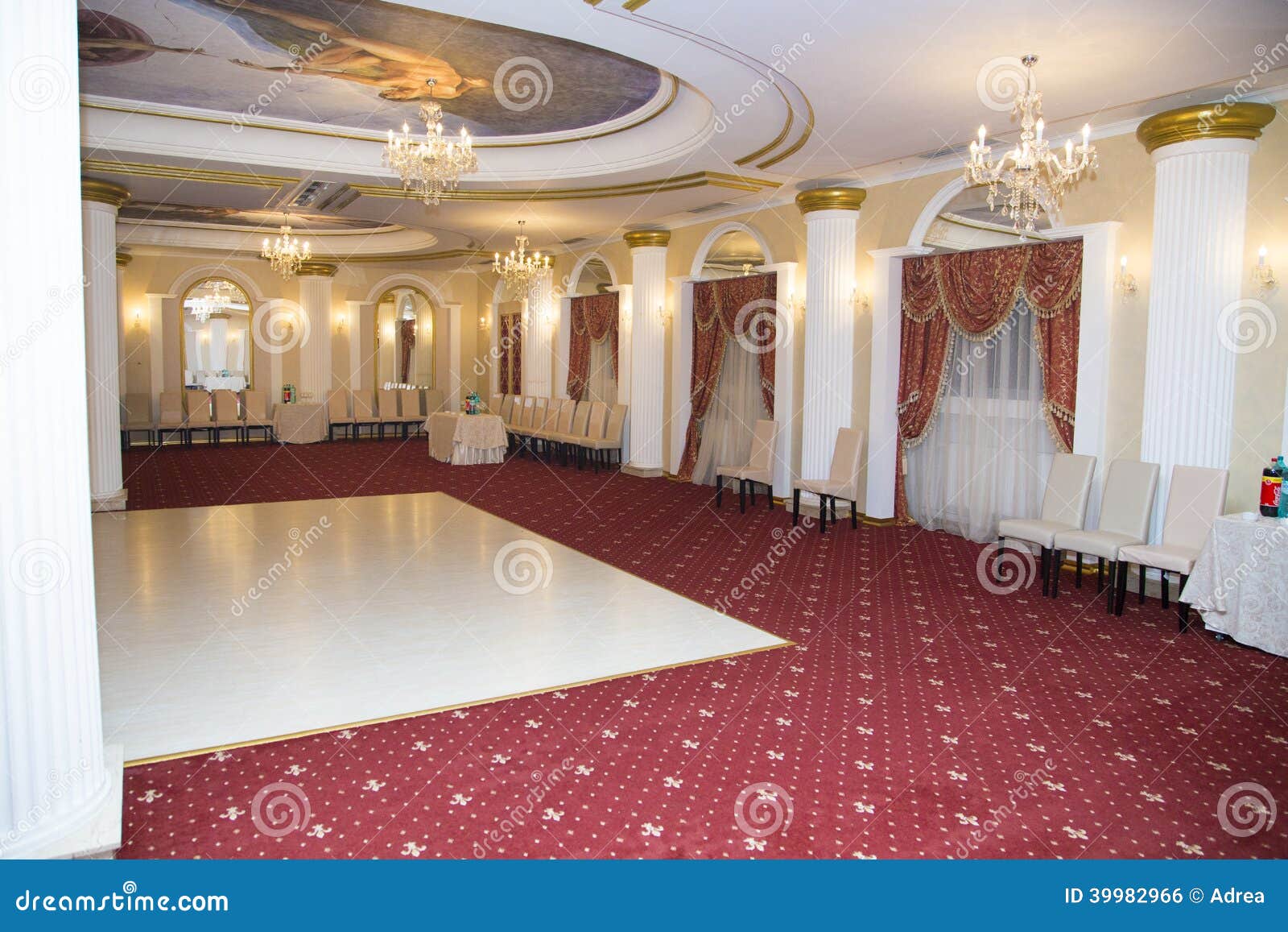 Empty Ballroom from a Event Hall Stock Photo - Image of cover, classic ...