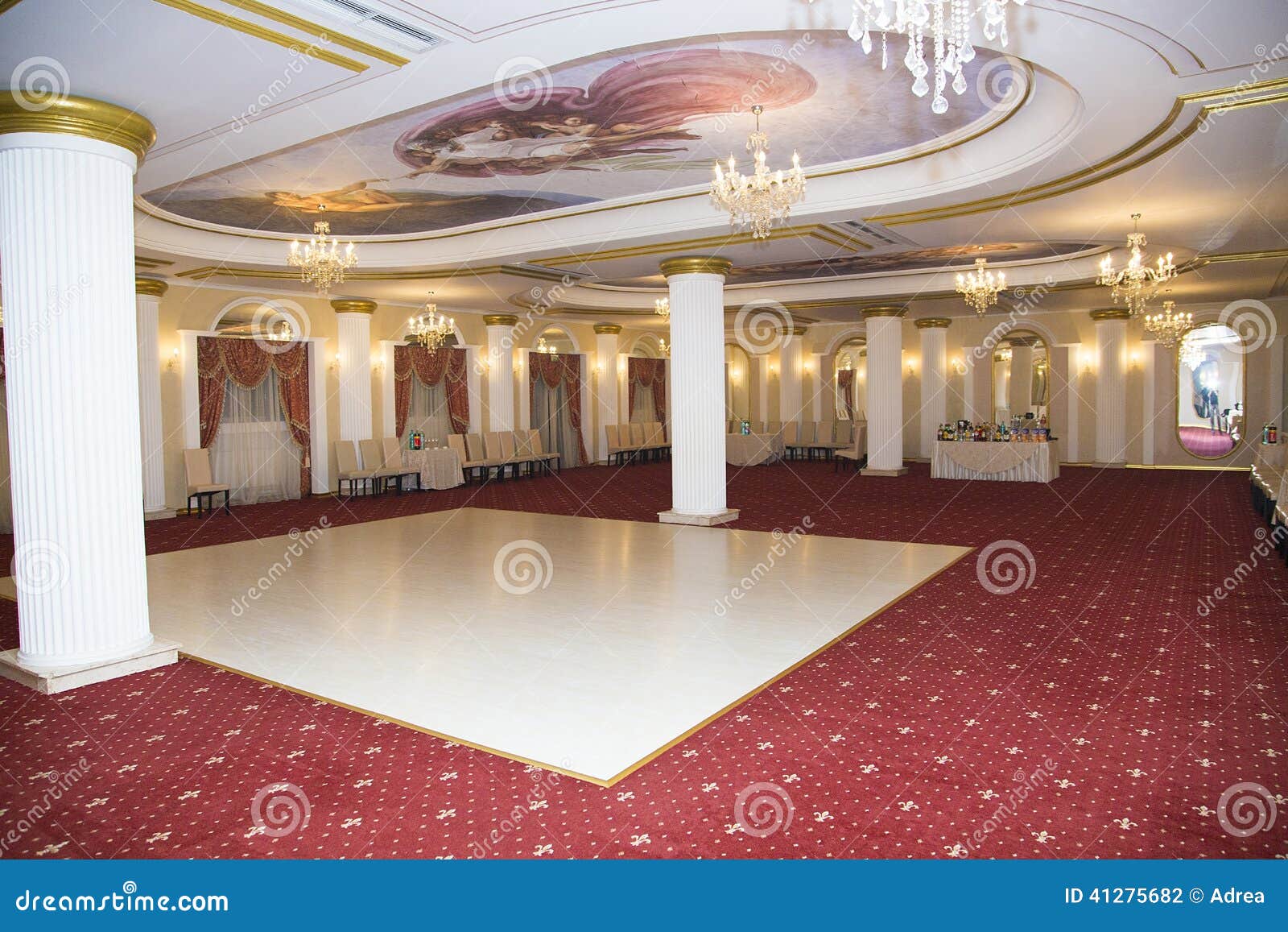 Empty Ballroom from an Event Hall Stock Photo - Image of reflection ...