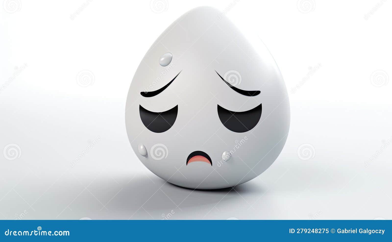 Ball with a Sad Expression on Its Face Stock Illustration ...