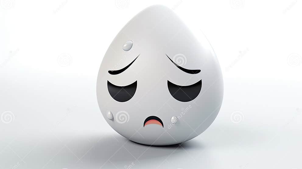 Ball with a Sad Expression on Its Face Stock Illustration ...