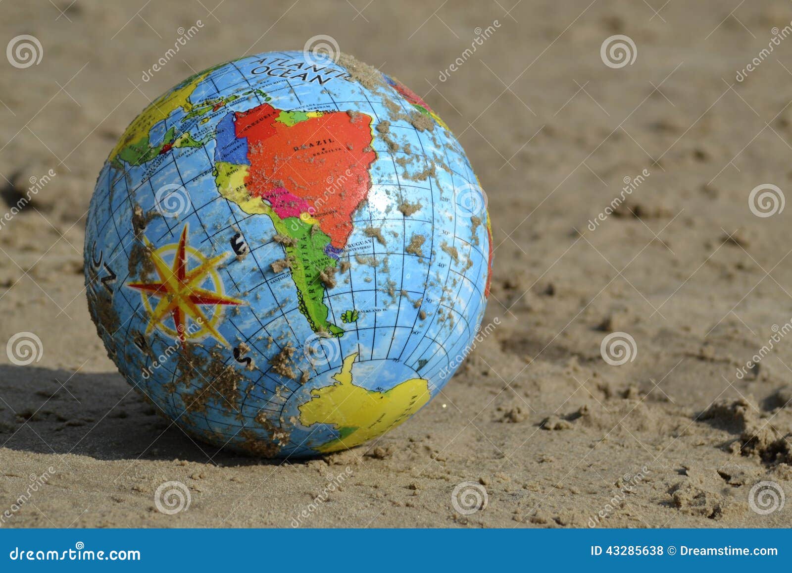 Ball on the sand stock photo. Image of single, nature - 43285638