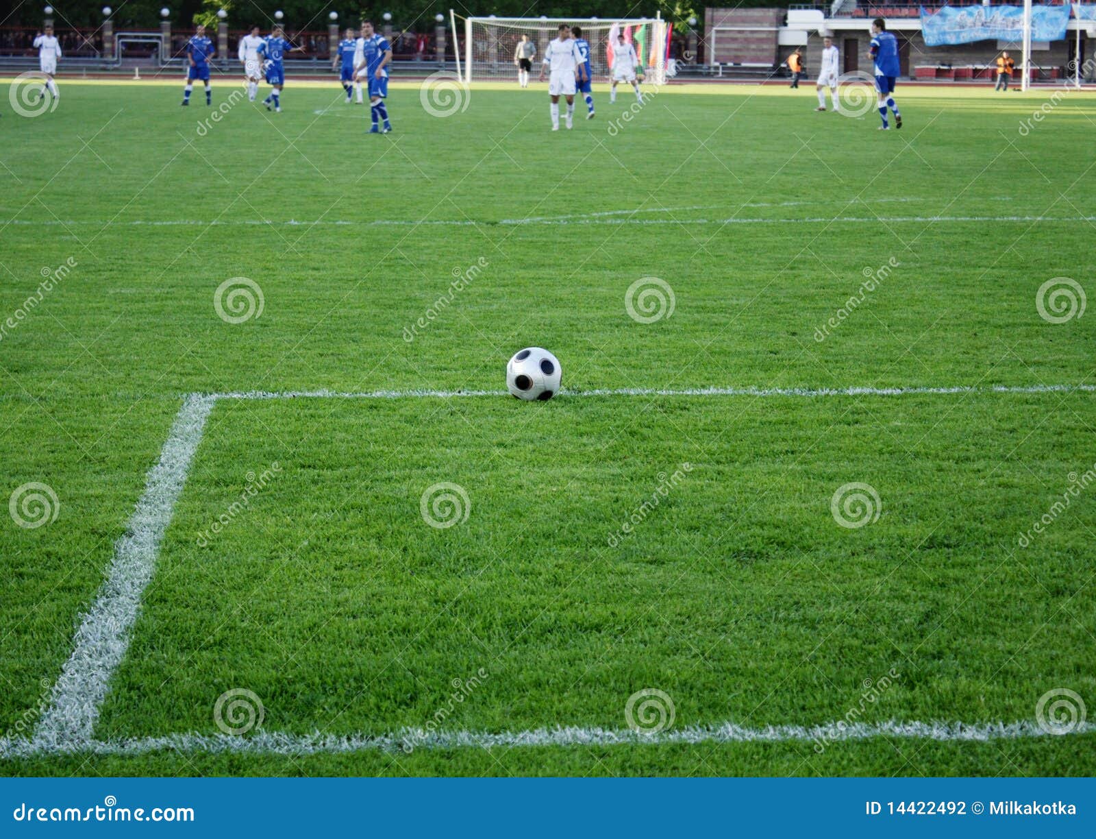 The Ball on the Soccer Field Stock Photo - Image of competition, field ...