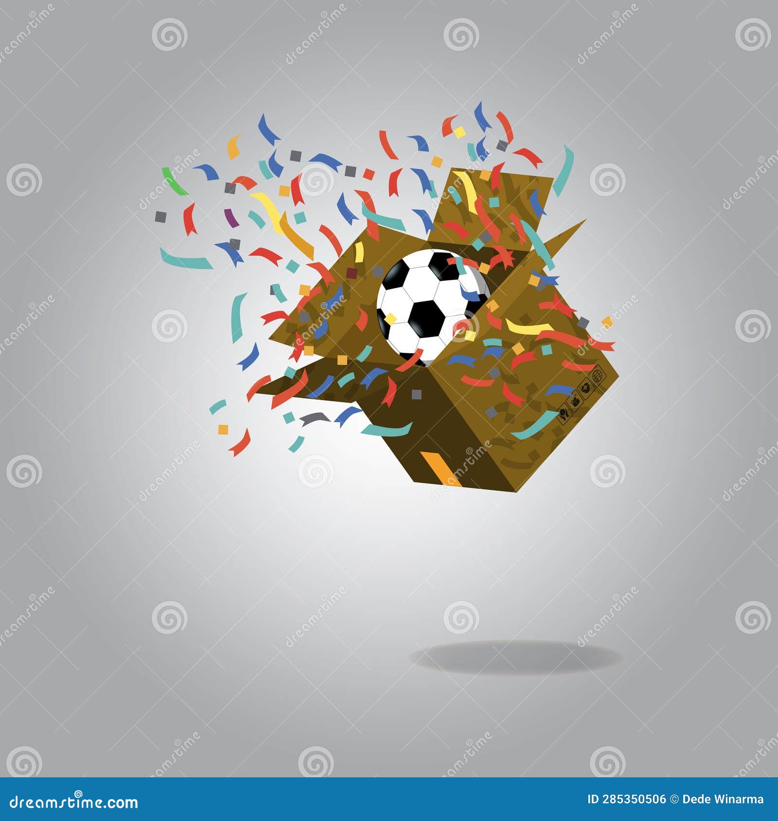 Ball of Soccer Ball Out from Cardboard Design Vector Illustration Stock ...
