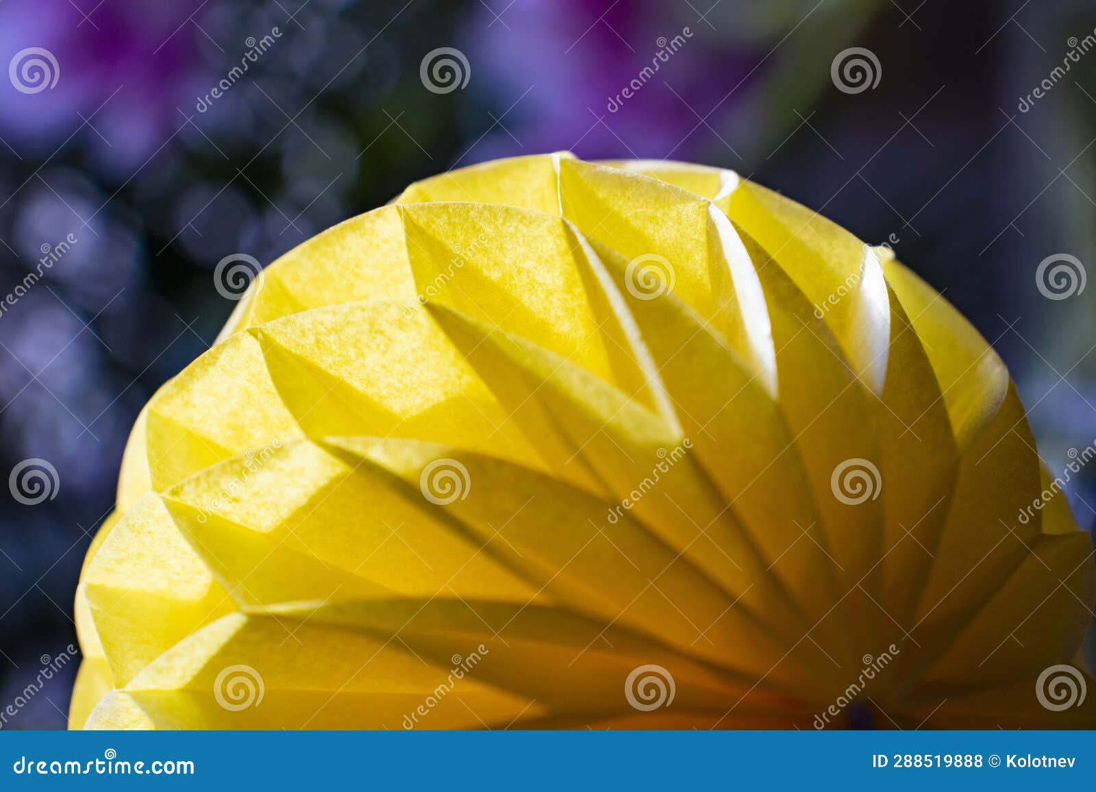 Ball Sphere Made of Yellow Paper in the Light of the Sun Patterned ...
