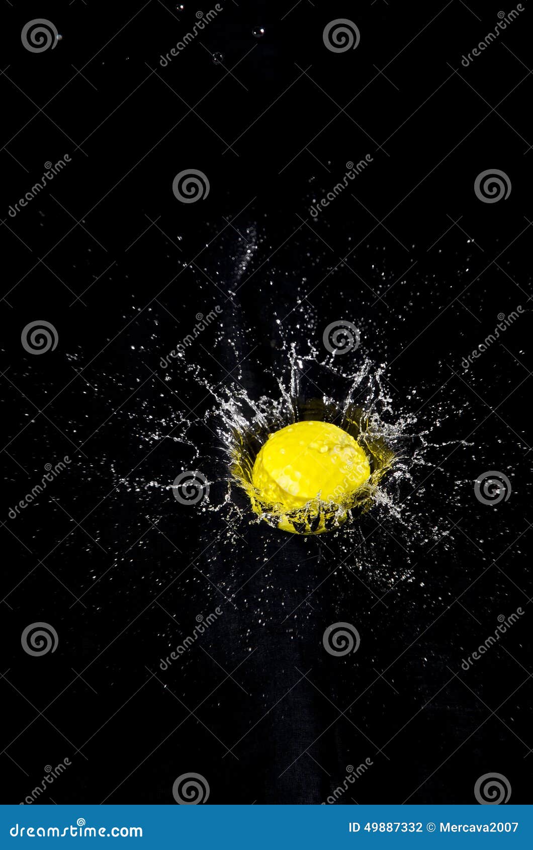Ball and splash. stock photo. Image of macro, spherule - 49887332