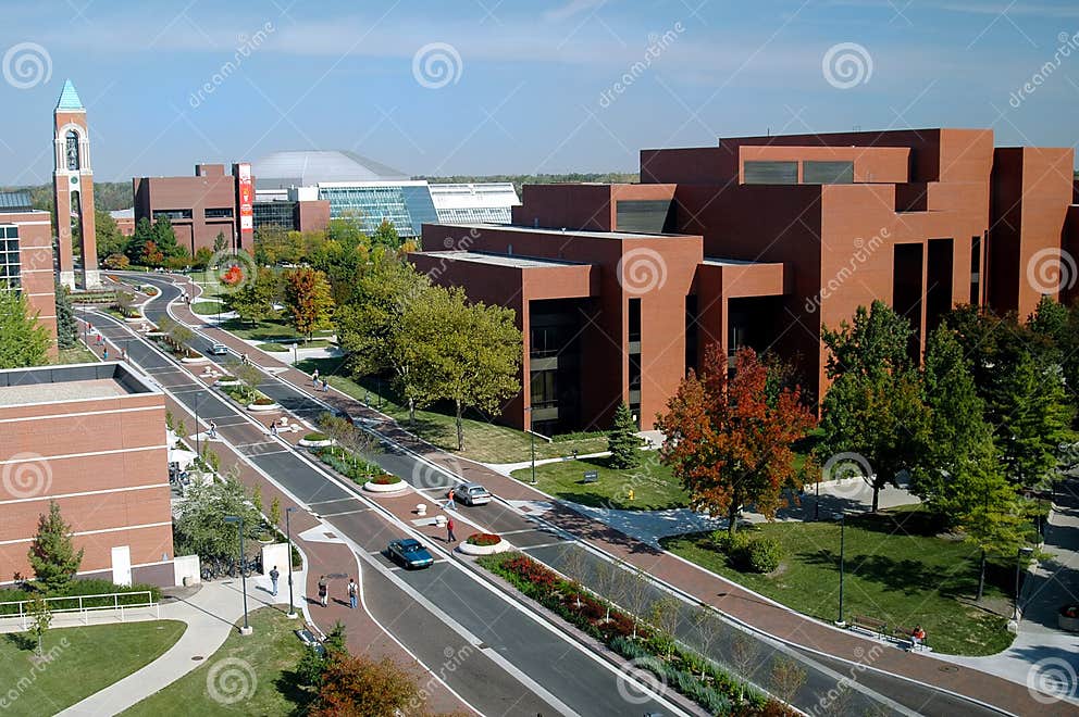 Ball State University Campus Stock Photo - Image of buildings, trees ...