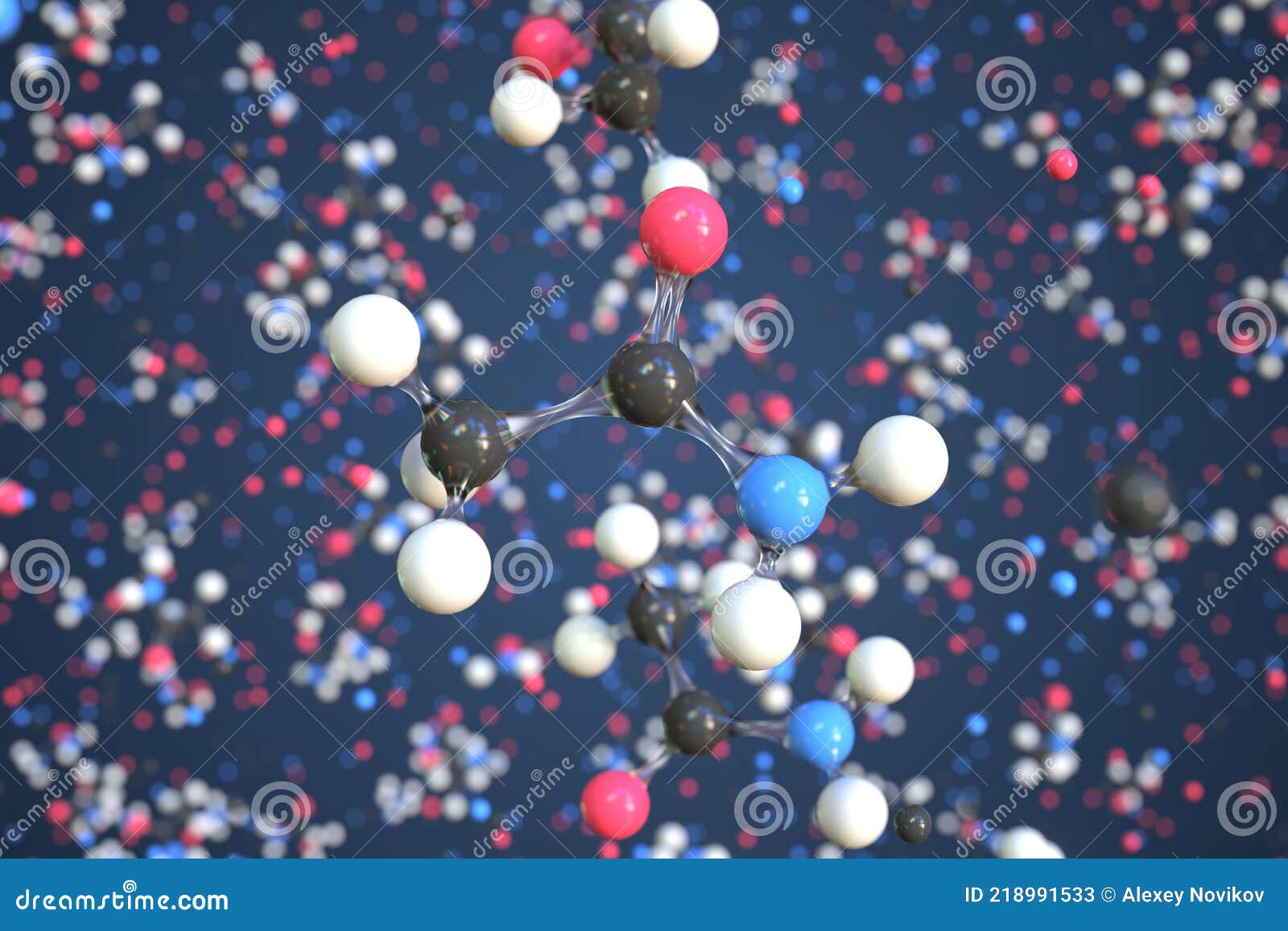 Acetamide Molecule, Conceptual Molecular Model. Scientific 3d Rendering ...