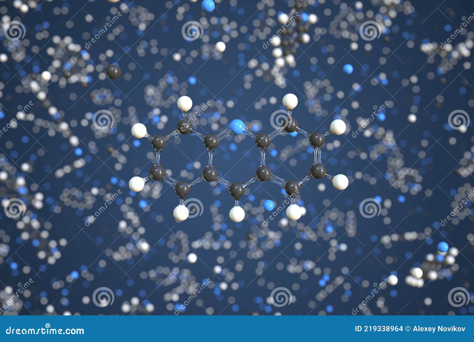 Acridine Molecule, Conceptual Molecular Model. Scientific 3d Rendering ...