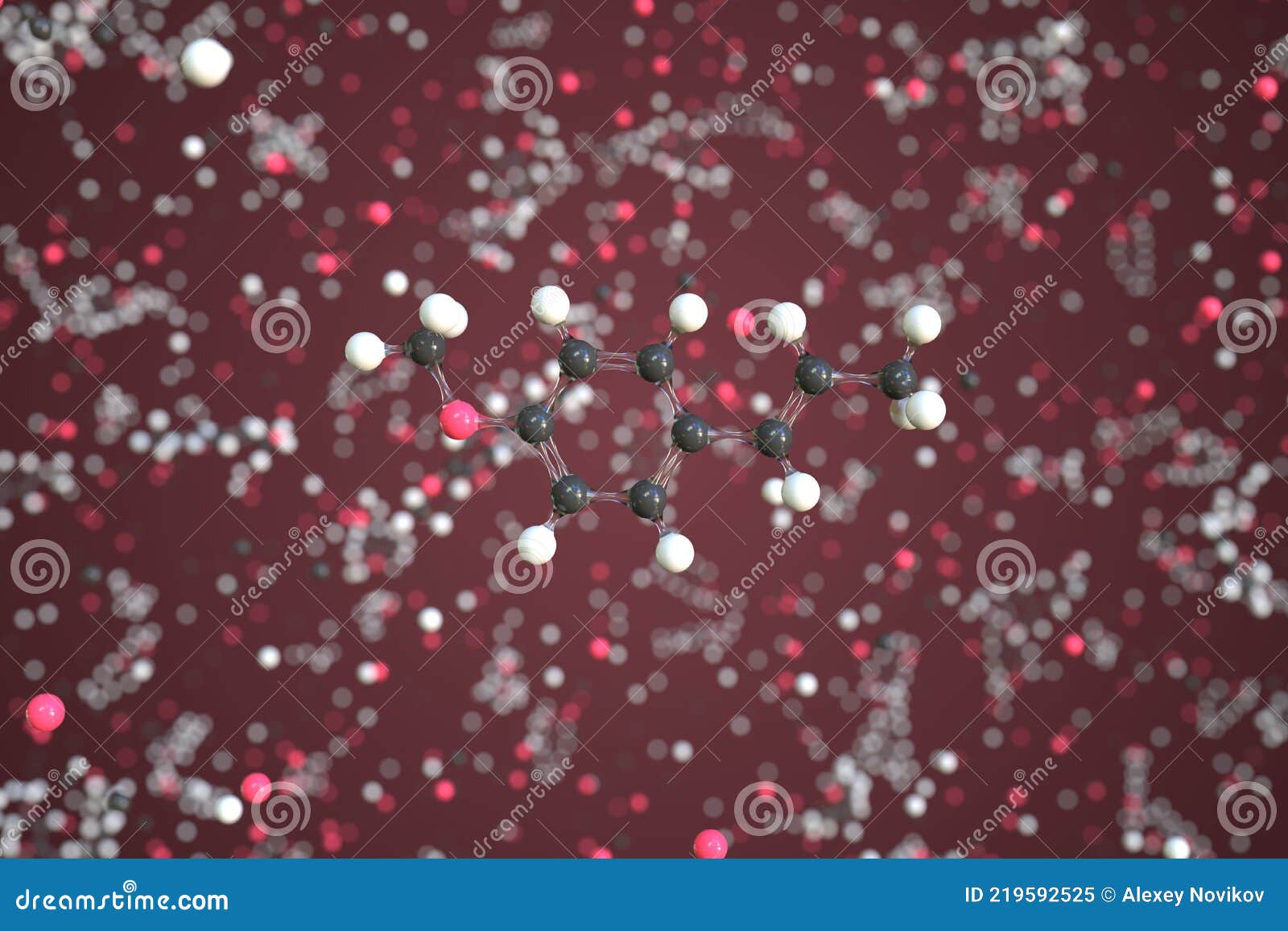 Anethole Molecule. Conceptual Molecular Model. Chemical 3d Rendering ...
