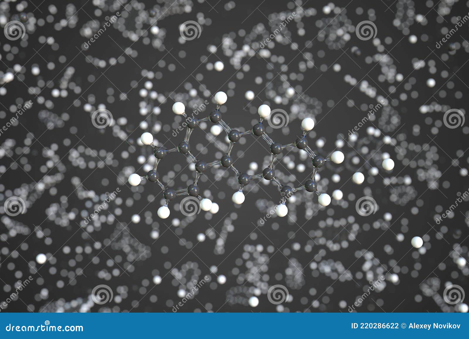 Benzo(a)anthracene Molecule, Conceptual Molecular Model. Scientific 3d ...