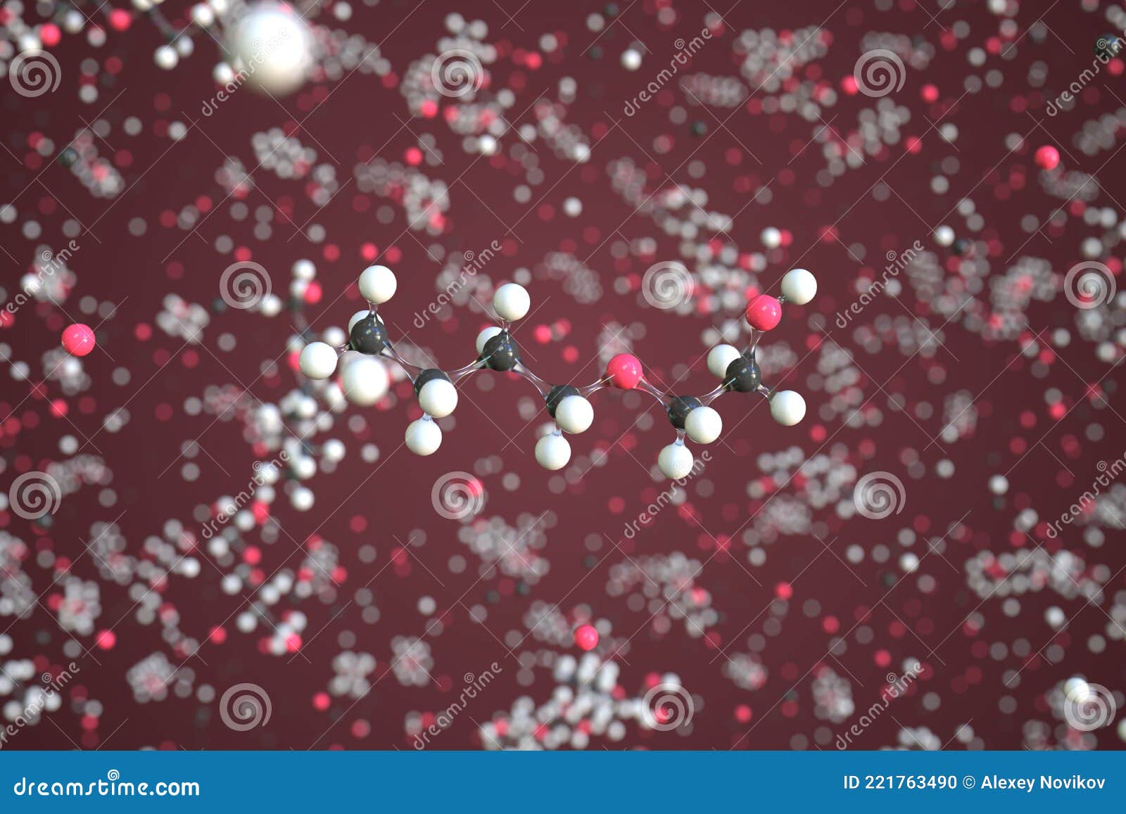 2-butoxyethanol Molecule, Conceptual Molecular Model. Scientific 3d ...