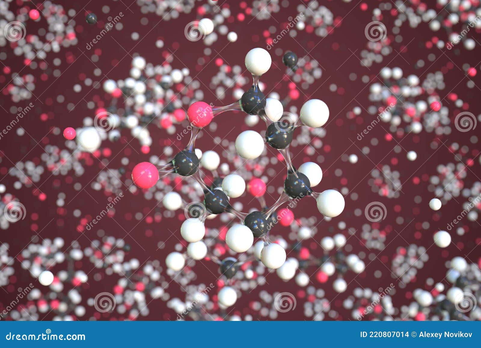 Caprolactone Molecule. Conceptual Molecular Model. Chemical 3d ...