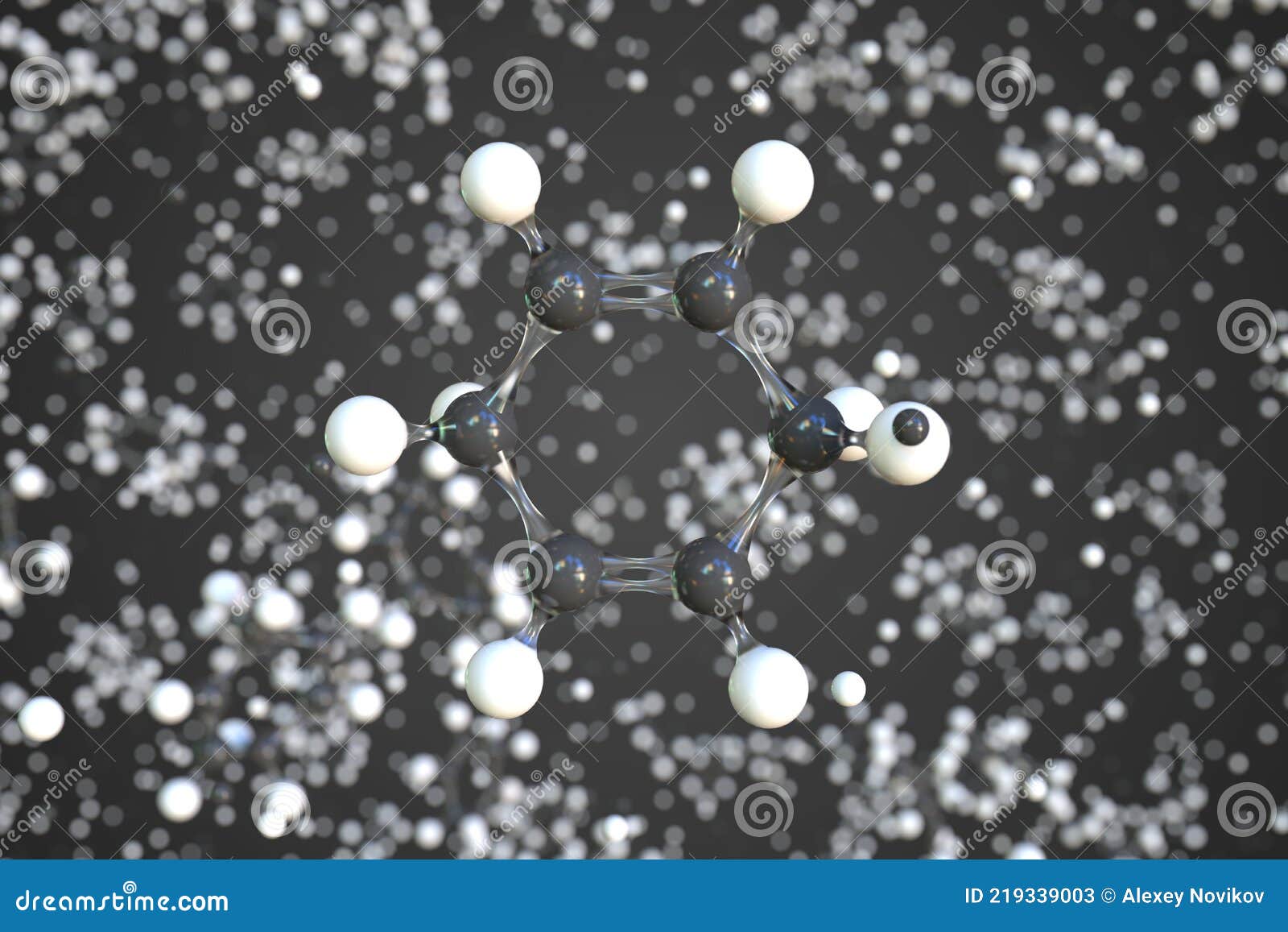1,4-cyclohexadiene Molecule. Conceptual Molecular Model. Chemical 3d ...