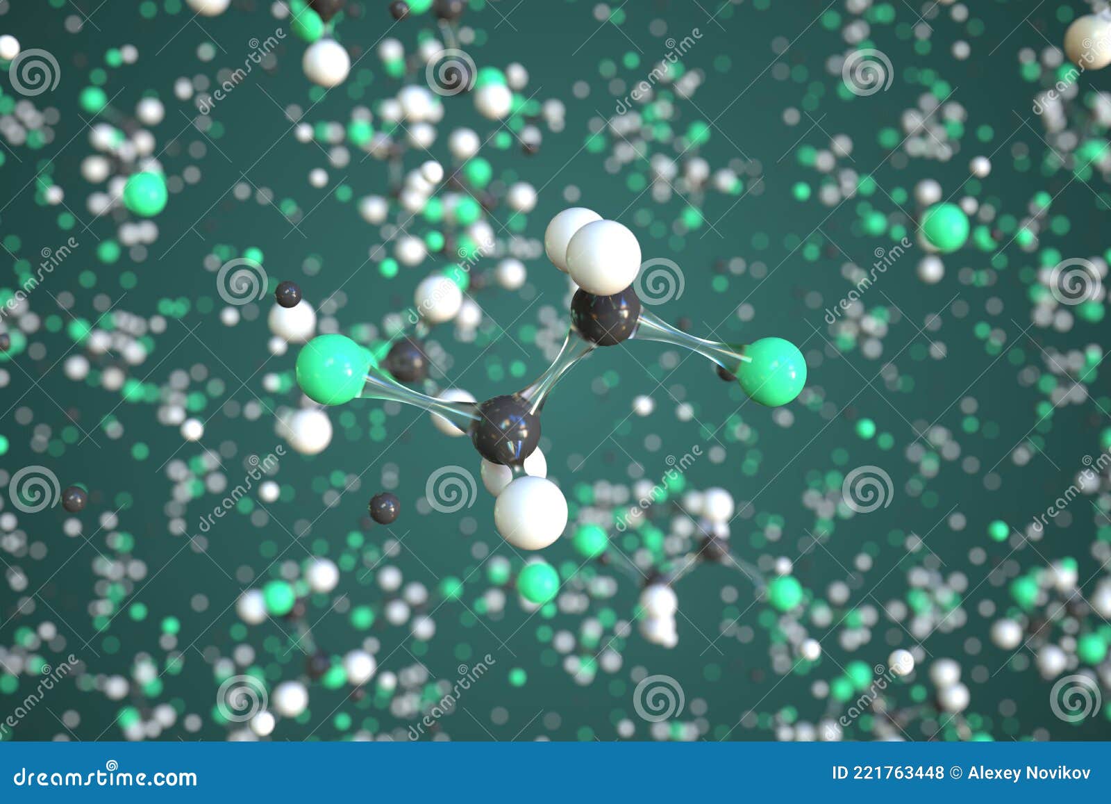 1,2-dichloroethane Molecule. Conceptual Molecular Model. Chemical 3d ...