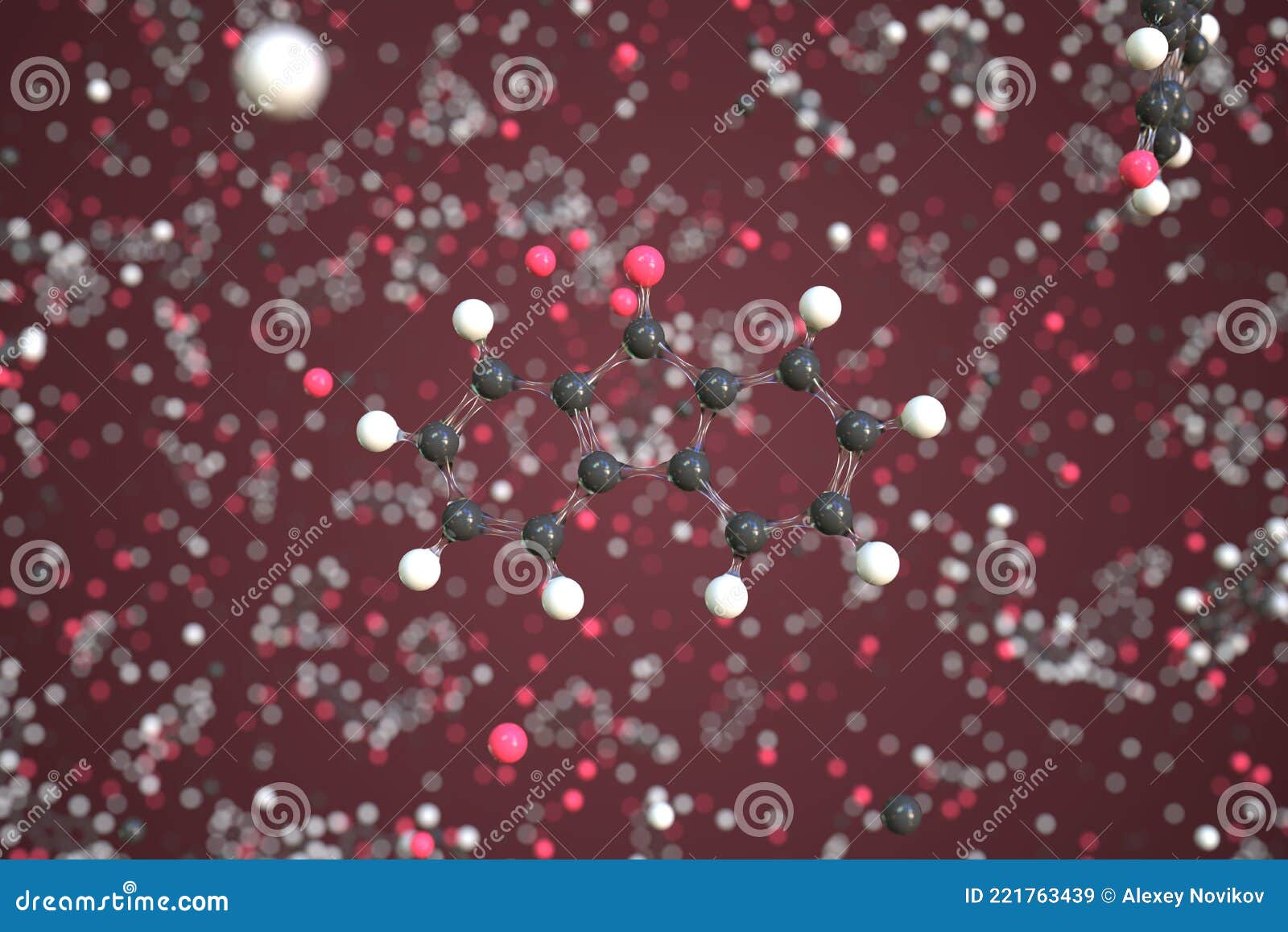 9-fluorenone Molecule, Conceptual Molecular Model. Scientific 3d ...