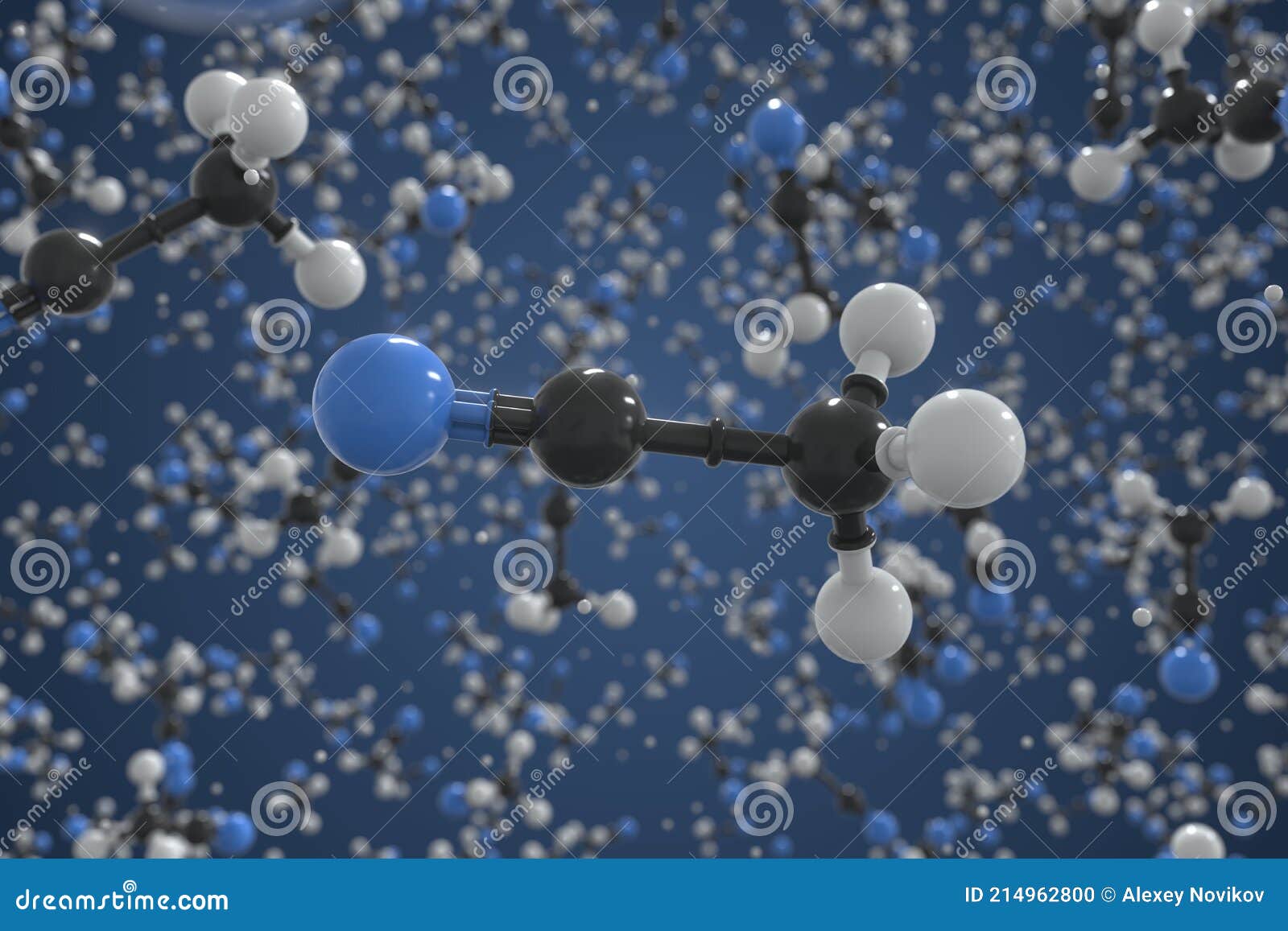 Acetonitrile Molecule, Molecular Structure, Organic Nitrile, Ball And ...