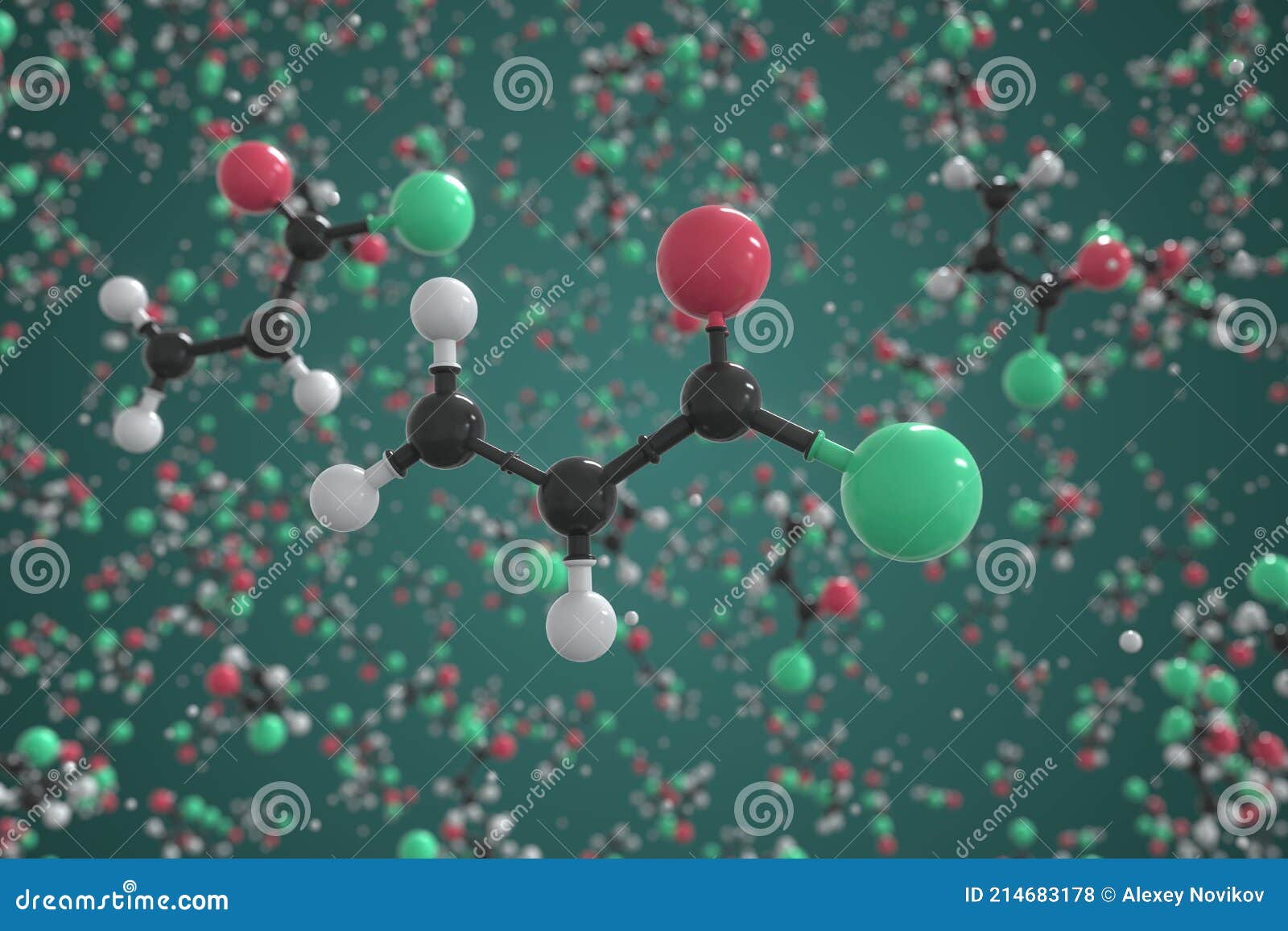 Molecule of Acryloyl Chloride, Ball-and-stick Molecular Model. Science ...