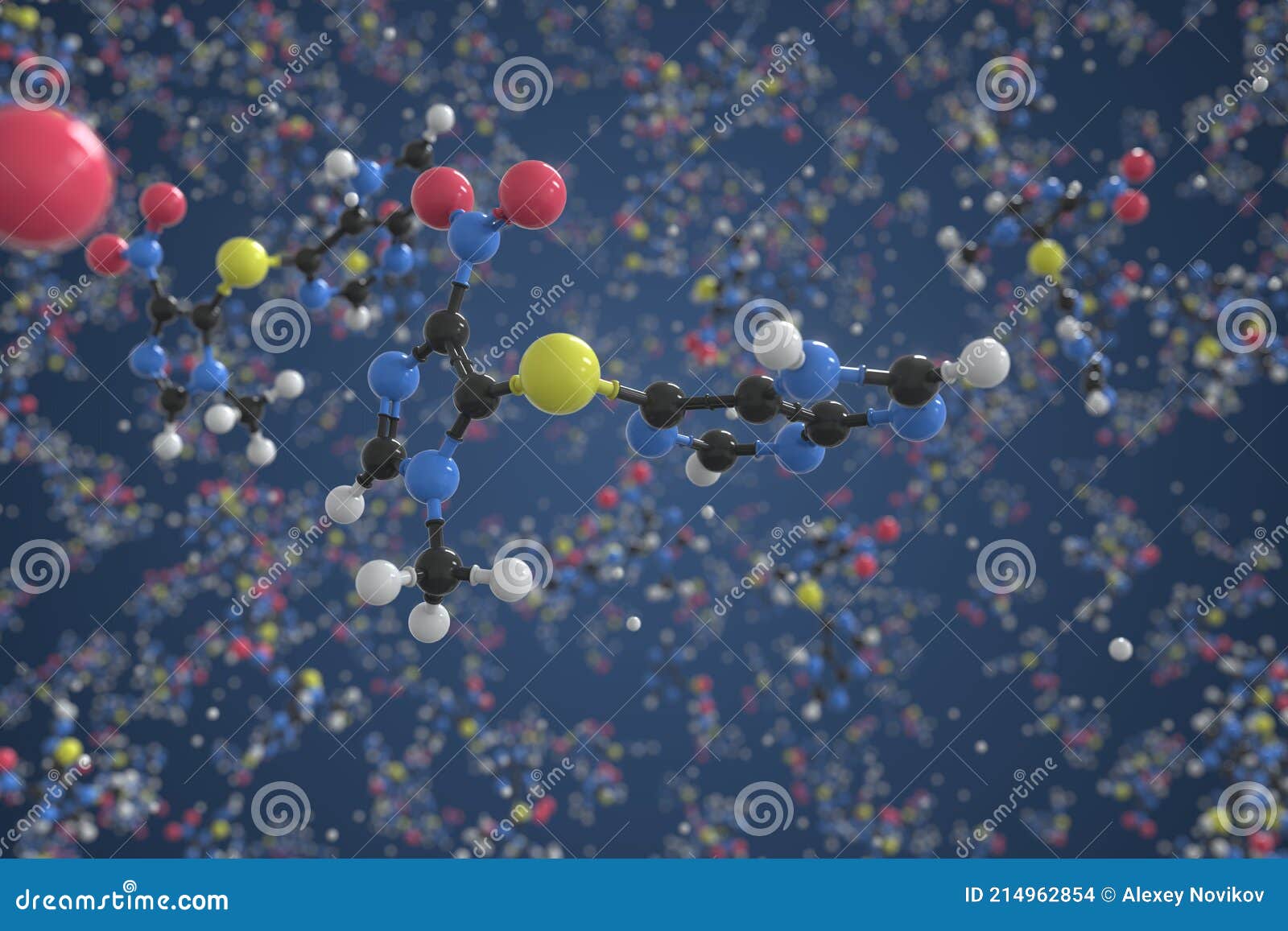 Azathioprine Molecular Structure, 3d Model Molecule, Immunosuppressive ...