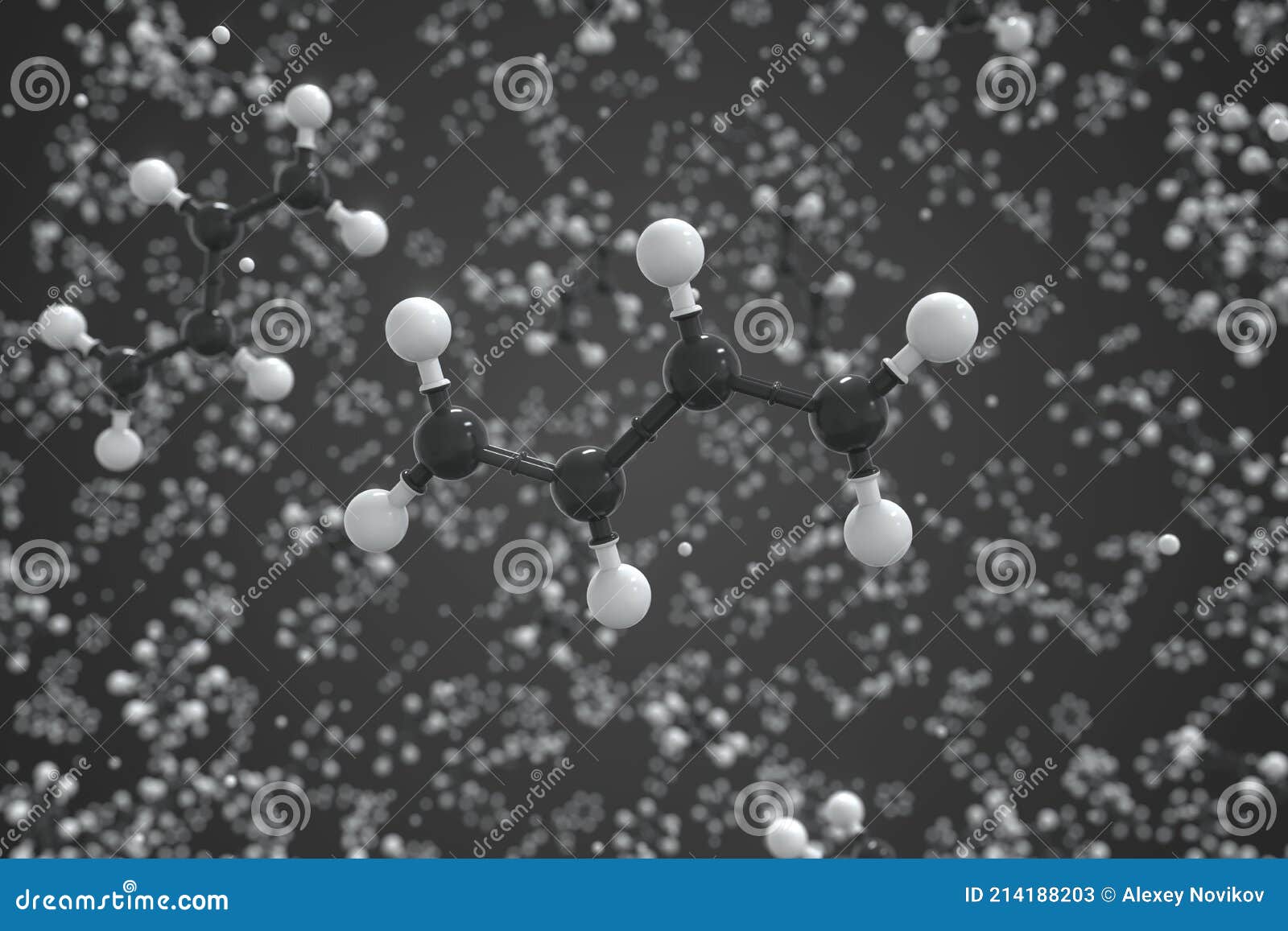 Molecule of 1,3-butadiene, Ball-and-stick Molecular Model. Science ...