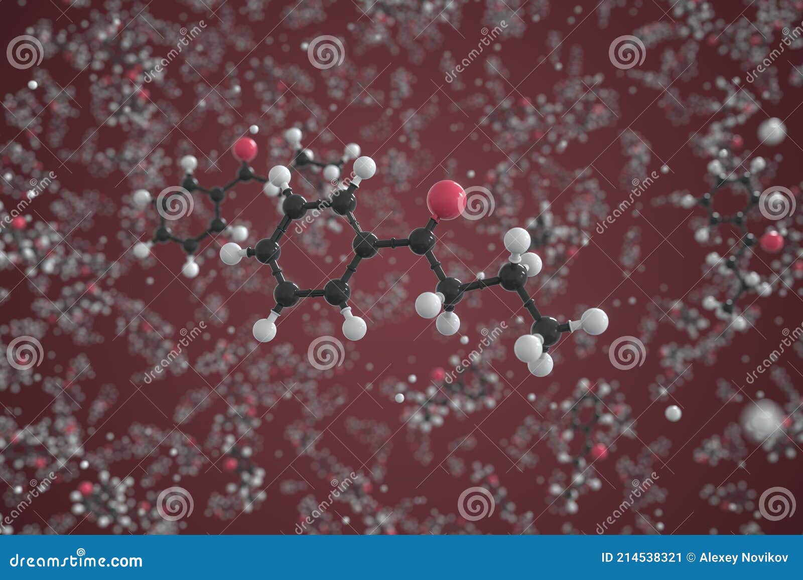 Molecule of Butyrophenone, Ball-and-stick Molecular Model. Science ...