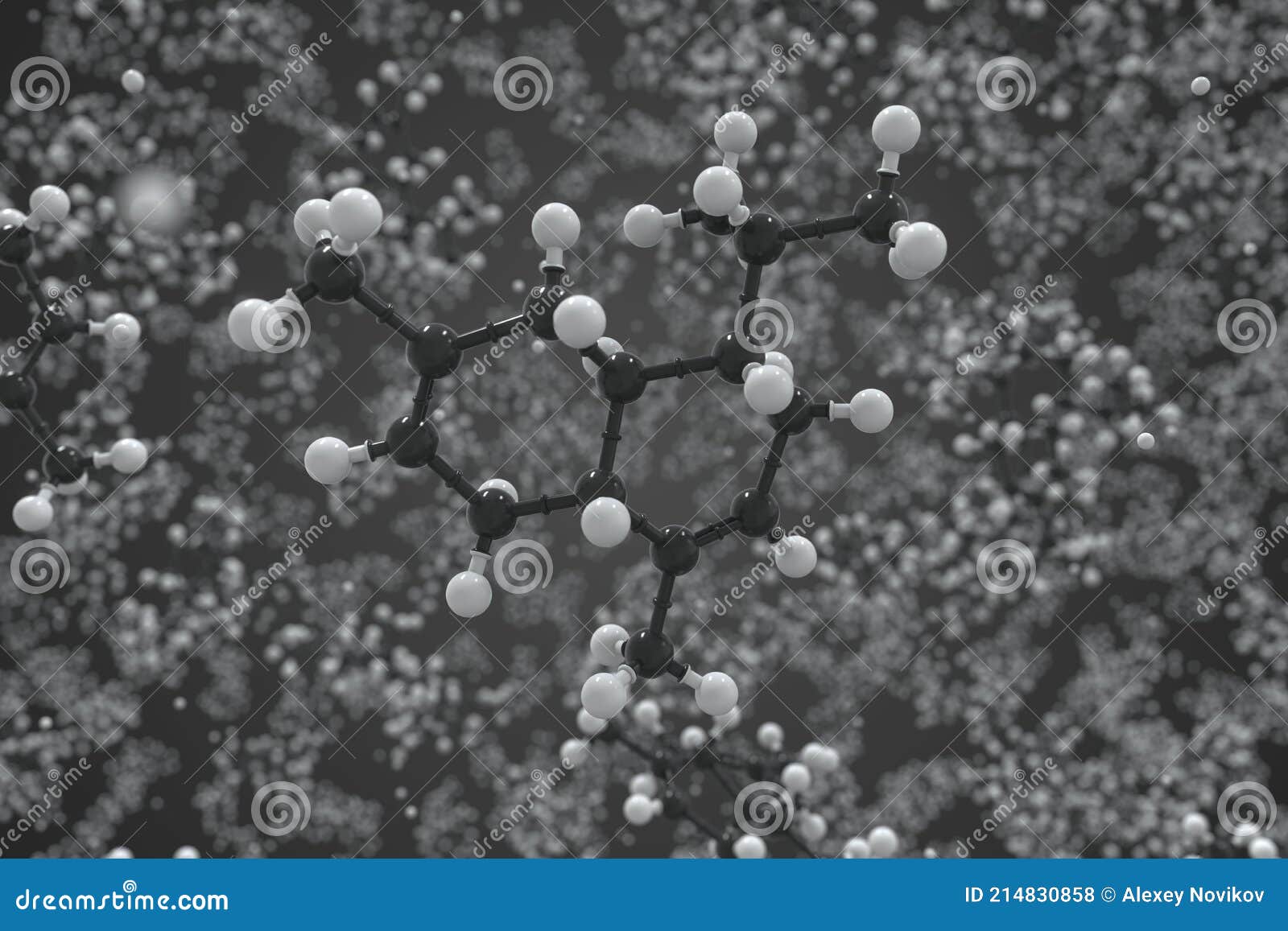 Molecule of Cadinene, Ball-and-stick Molecular Model. Science Related ...
