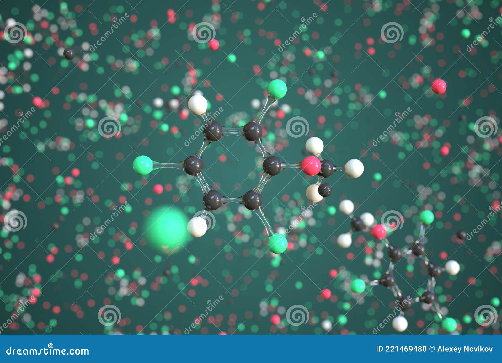 2,4,6-trichloroanisole Molecule, Conceptual Molecular Model. Scientific ...