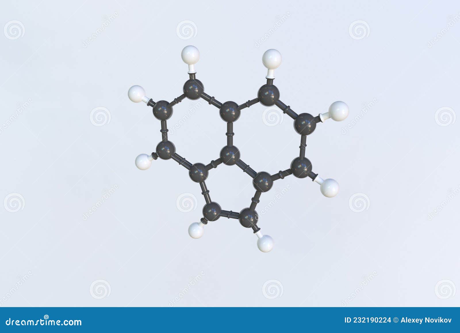 Acenaphthylene Molecule. Isolated Molecular Model. 3D Rendering Stock ...