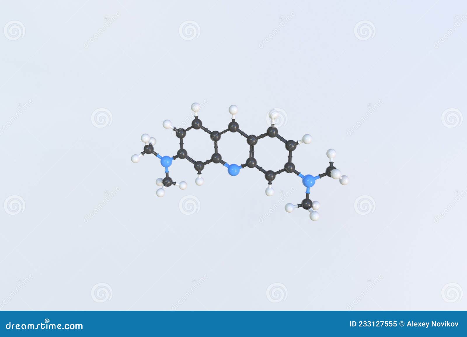 Acridine Molecular Structure, 3d Model Molecule, Nitrogen Heterocycle ...
