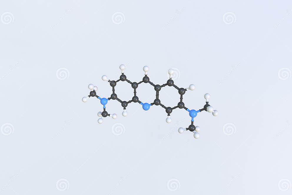 Acridine Orange Molecule. Isolated Molecular Model. 3D Rendering Stock ...