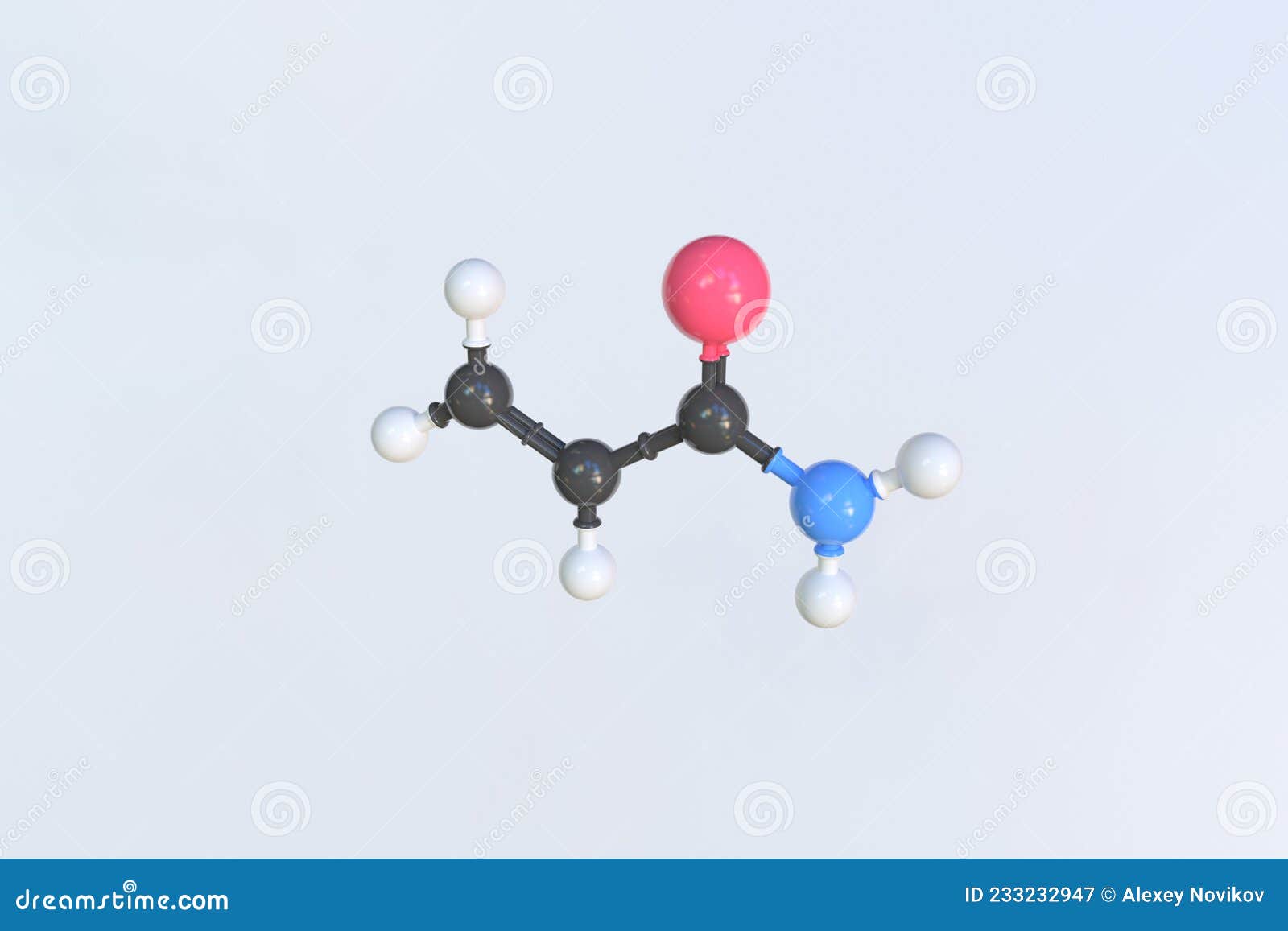 Acrylamide Molecule, Isolated Molecular Model. 3D Rendering Stock ...