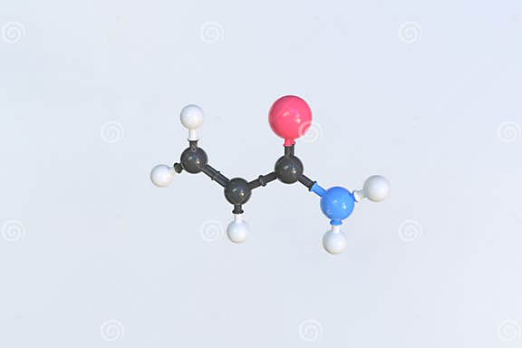 Acrylamide Molecule, Isolated Molecular Model. 3D Rendering Stock ...