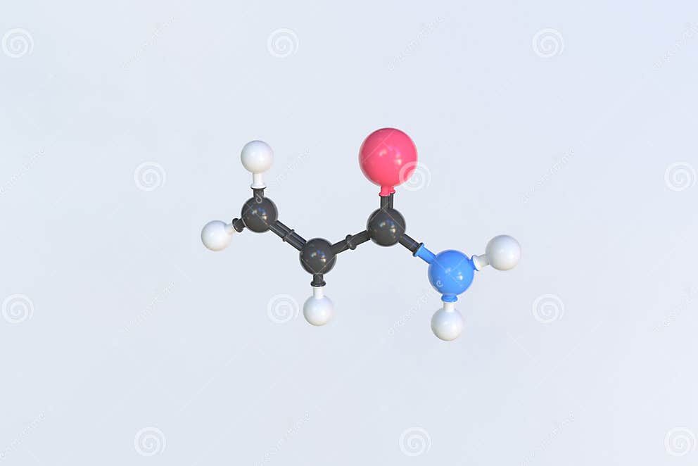 Acrylamide Molecule, Isolated Molecular Model. 3D Rendering Stock ...