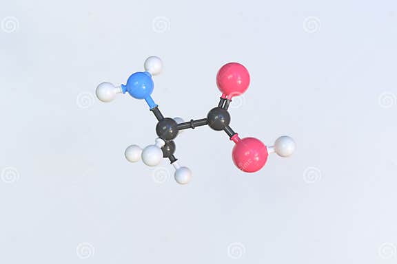Alanine Molecule, Isolated Molecular Model. 3D Rendering Stock ...