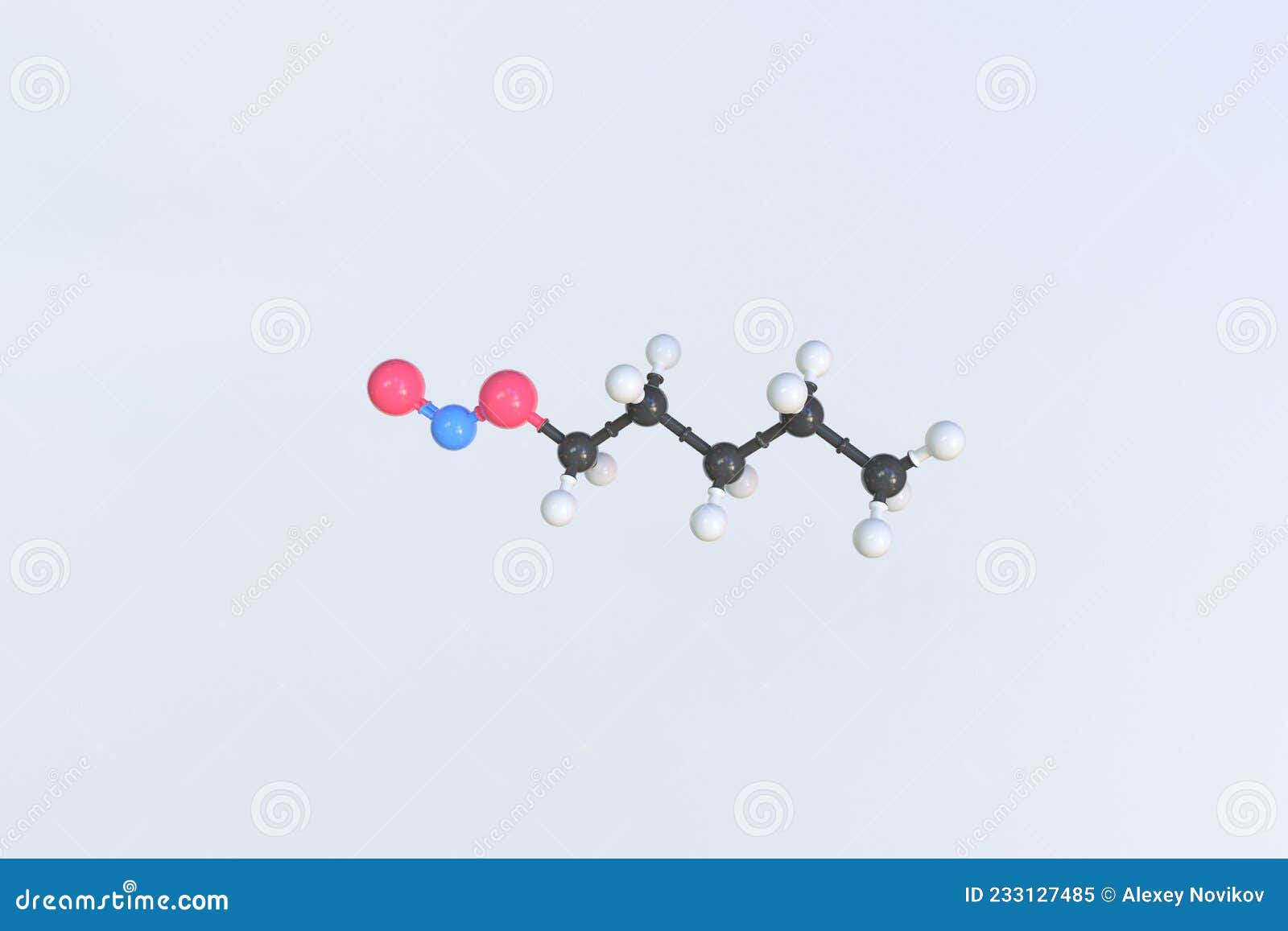 Amyl Nitrite Molecule. Isolated Molecular Model. 3D Rendering Stock ...