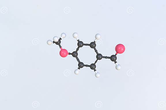 Anisaldehyde Molecule. Isolated Molecular Model. 3D Rendering Stock ...