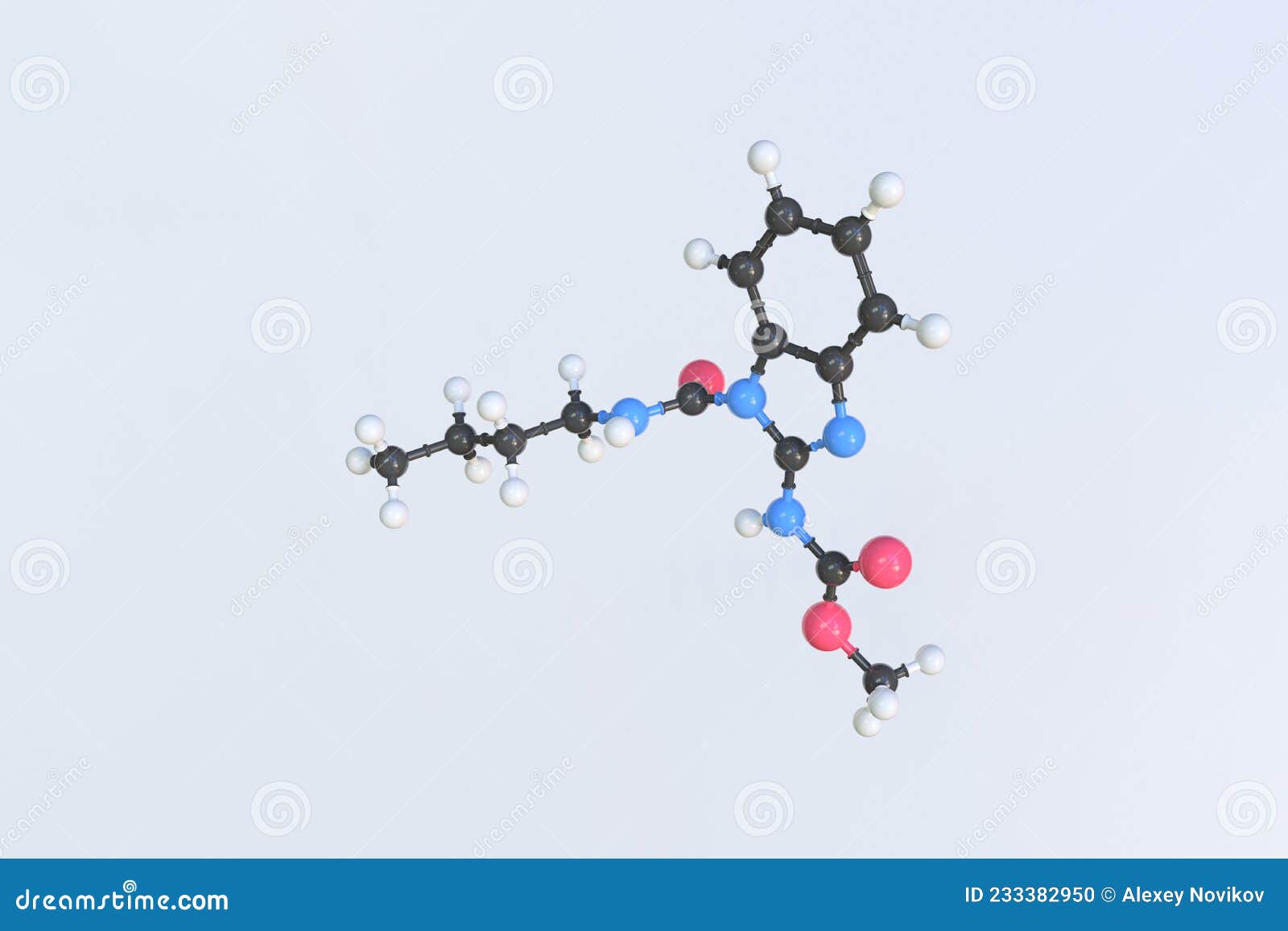 Benomyl Molecule. Isolated Molecular Model. 3D Rendering Stock ...