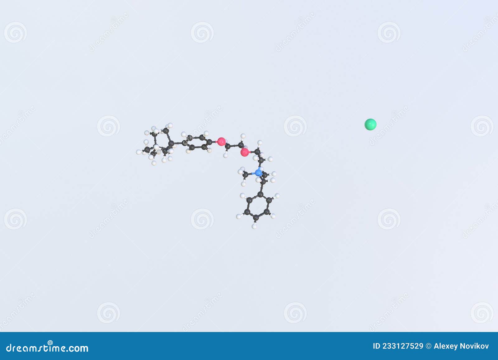 Benzethonium Chloride Molecule, Isolated Molecular Model. 3D Rendering ...