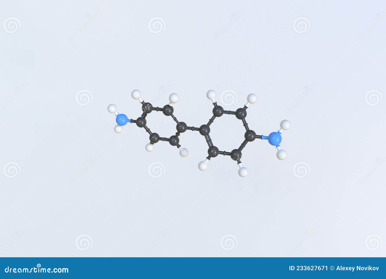 Benzidine Molecular Structure, 3d Model Molecule, Aromatic Amine ...