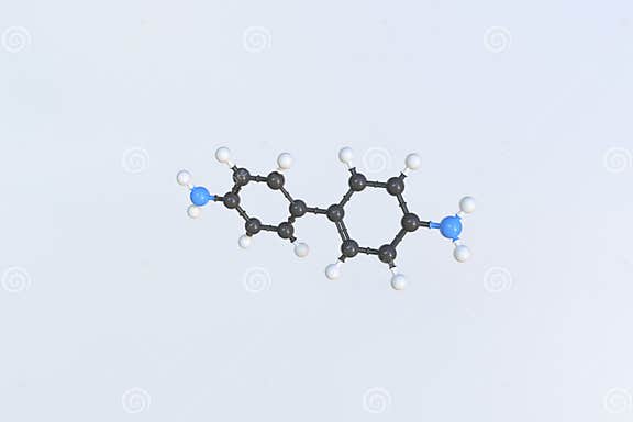 Benzidine Molecule. Isolated Molecular Model. 3D Rendering Stock ...