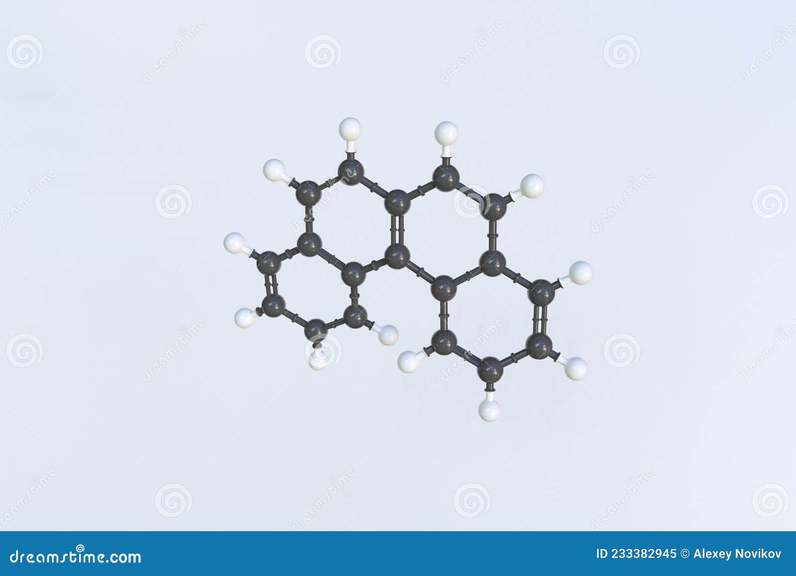 Benzo(c)phenanthrene Molecule. Ball-and-stick Molecular Model ...